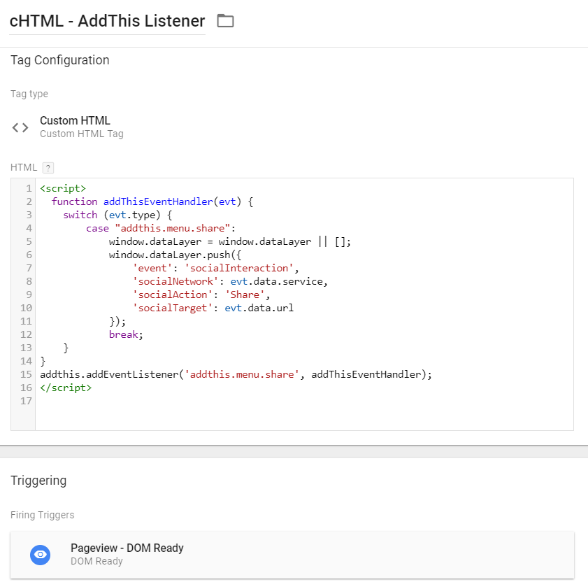 How To Track AddThis Social Shares with Google Tag Manager - Analytics ...
