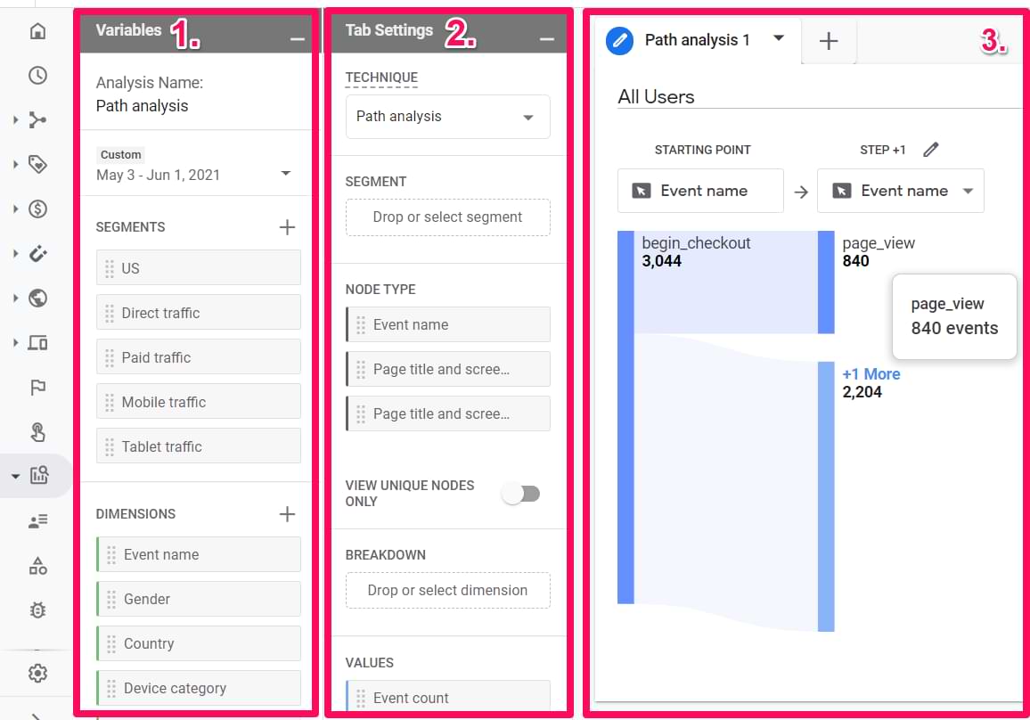 Path Exploration report in Google Analytics 4 (Path Analysis in ...