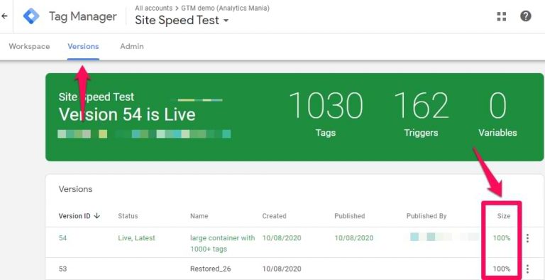 Google Tag Manager Limits (account limit, container limit, etc.)