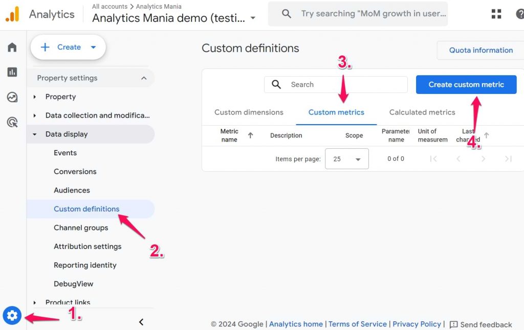 Custom metrics in Google Analytics 4 - Analytics Mania